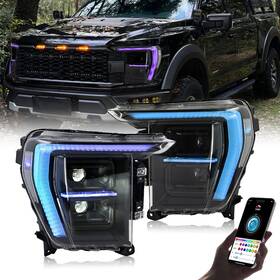 T-T-ABC TT-F150-A500-RGB Front Led Headlights Lamps F-150